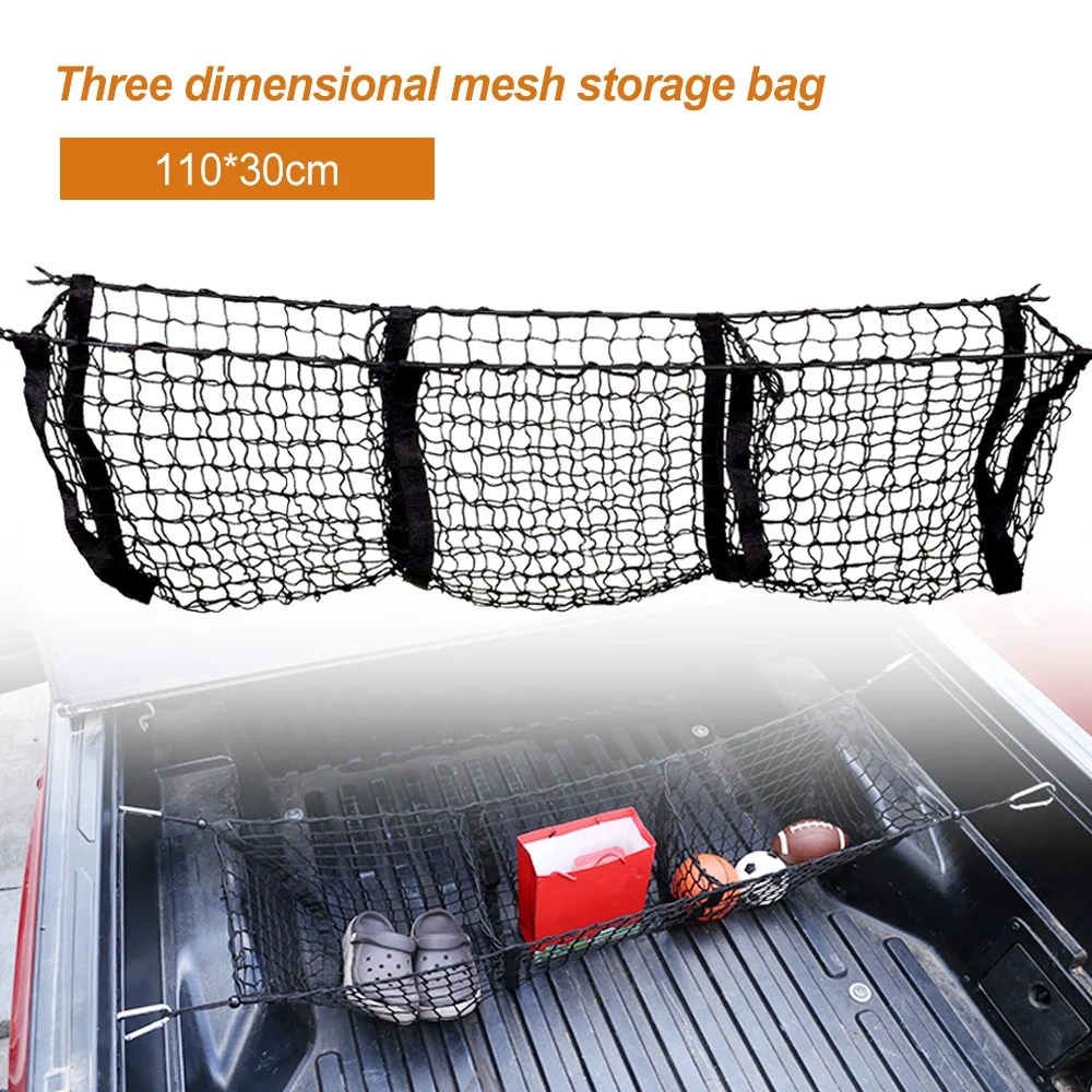 New-Pickup-Trucks-Car-Trunk-Net-Bag-Mesh-Three-Grid-Luggage-Three ...