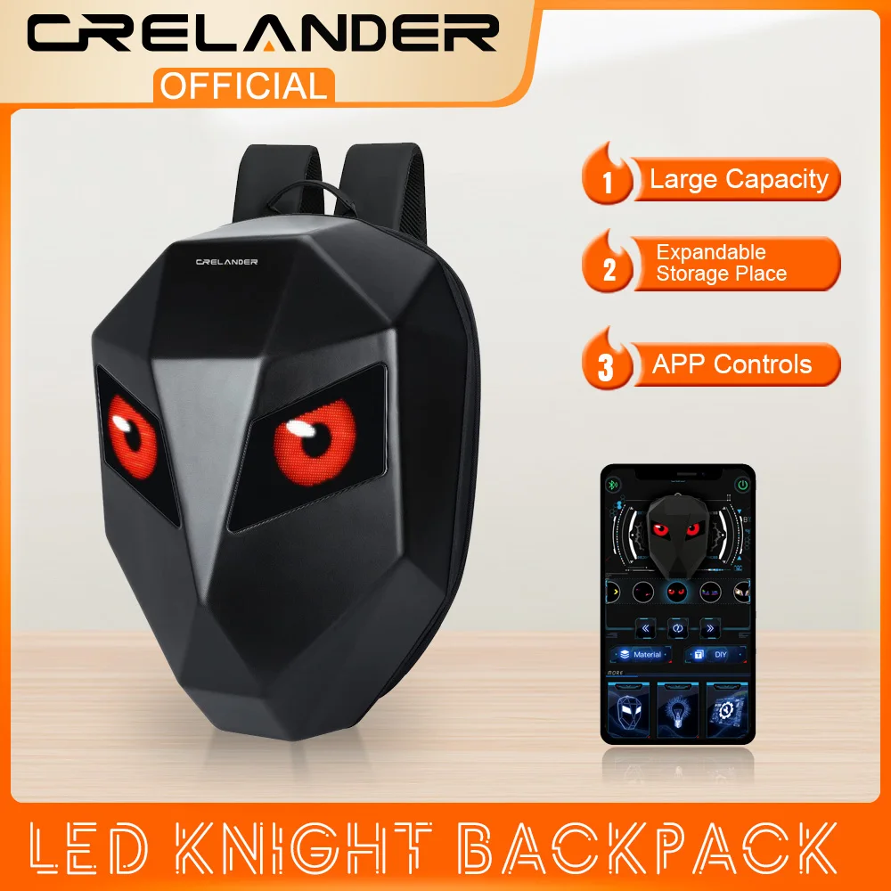 Crelander Led Knight Backpack With Eye Motorcycle Helmet Bluetooth App ...