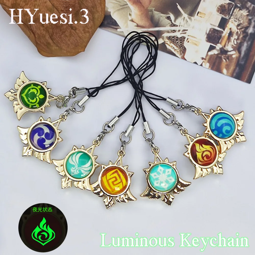 Genshin-Impact-Vision-Luminous-Keychain-7-Element-Mini-Double-Side ...
