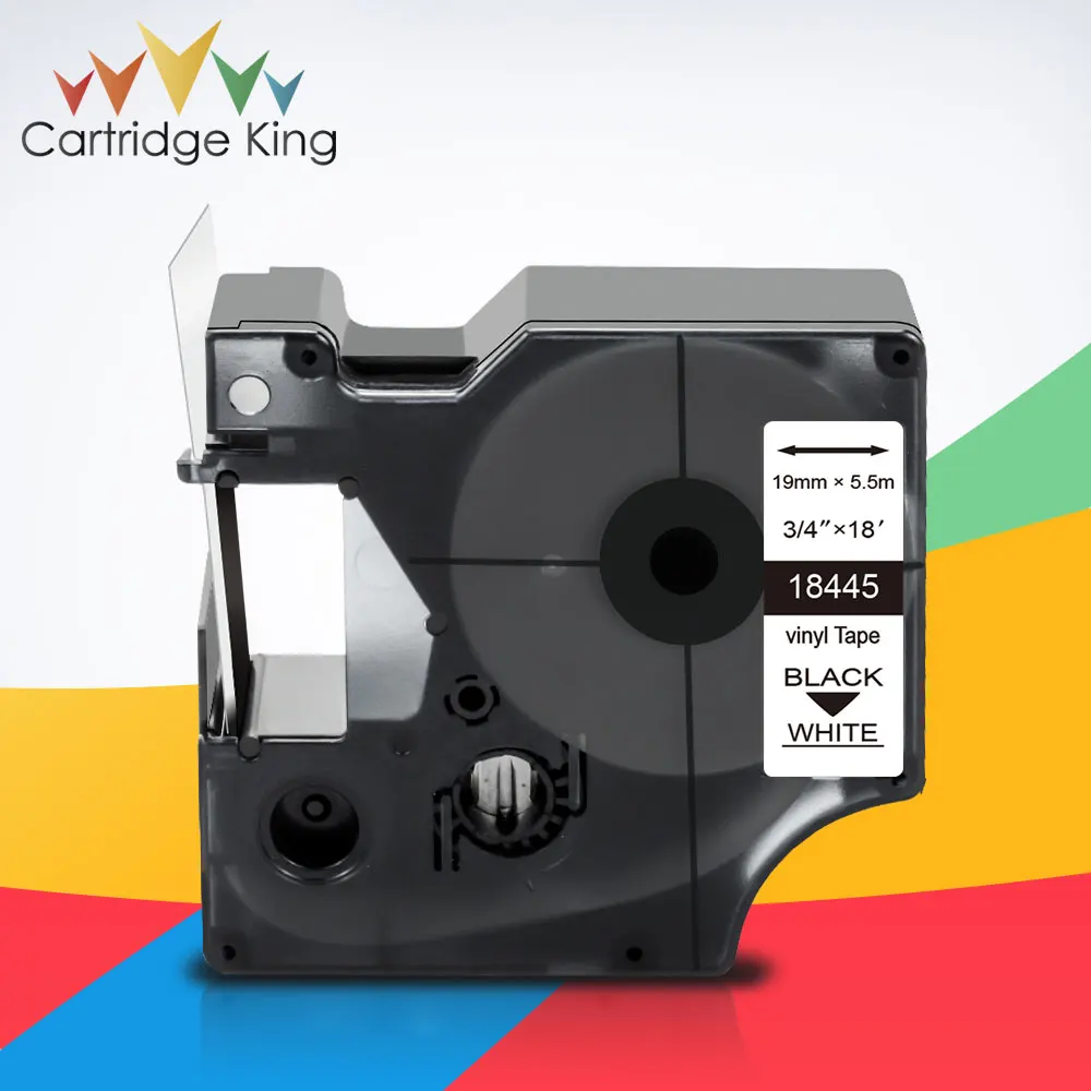 19mm Vinyl Label 18445 Compatible for Dymo Rhino Vinyl Industrial Tape ...