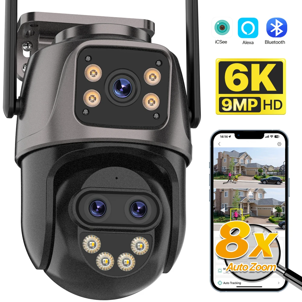 6K-9MP-HD-IP-Camera-WiFi-Outdoor-8x-Zoom-Three-Lens-Dual-Screen-PTZ ...