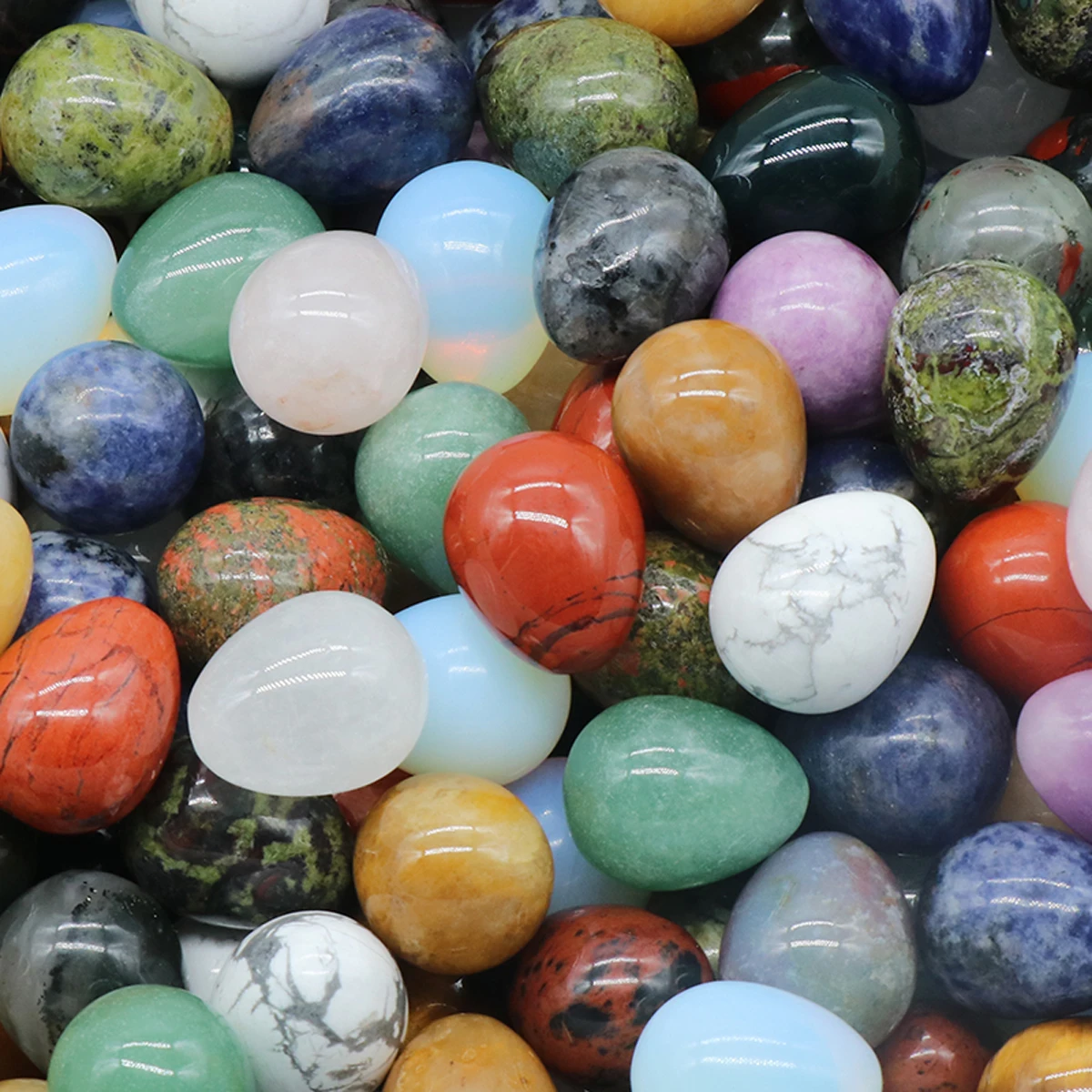 Natural-Stone-Ornament-Pocket-Stone-Egg-Shape-Gemstone-Healing ...