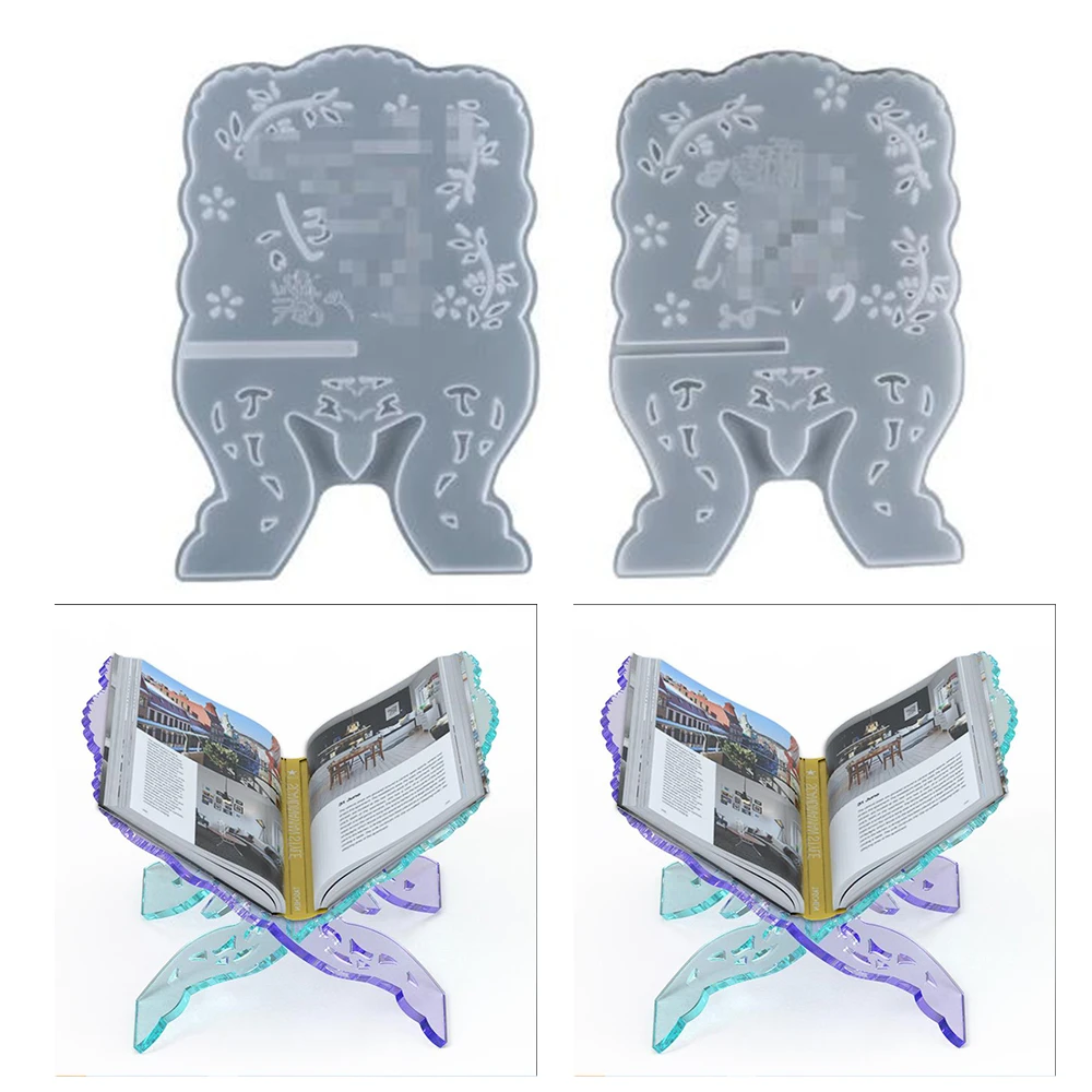 Book Stand Epoxy Resin Mold Folding Bible Bookshelf Silicone Mould Desk ...