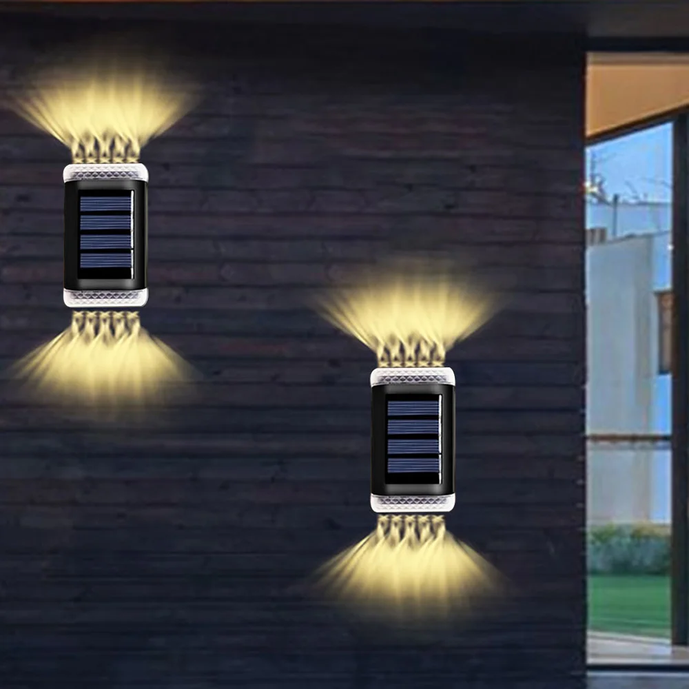 LED-Solar-Wall-Lamp-Outdoor-Waterproof-Garden-Landscape-Light-Up-and ...