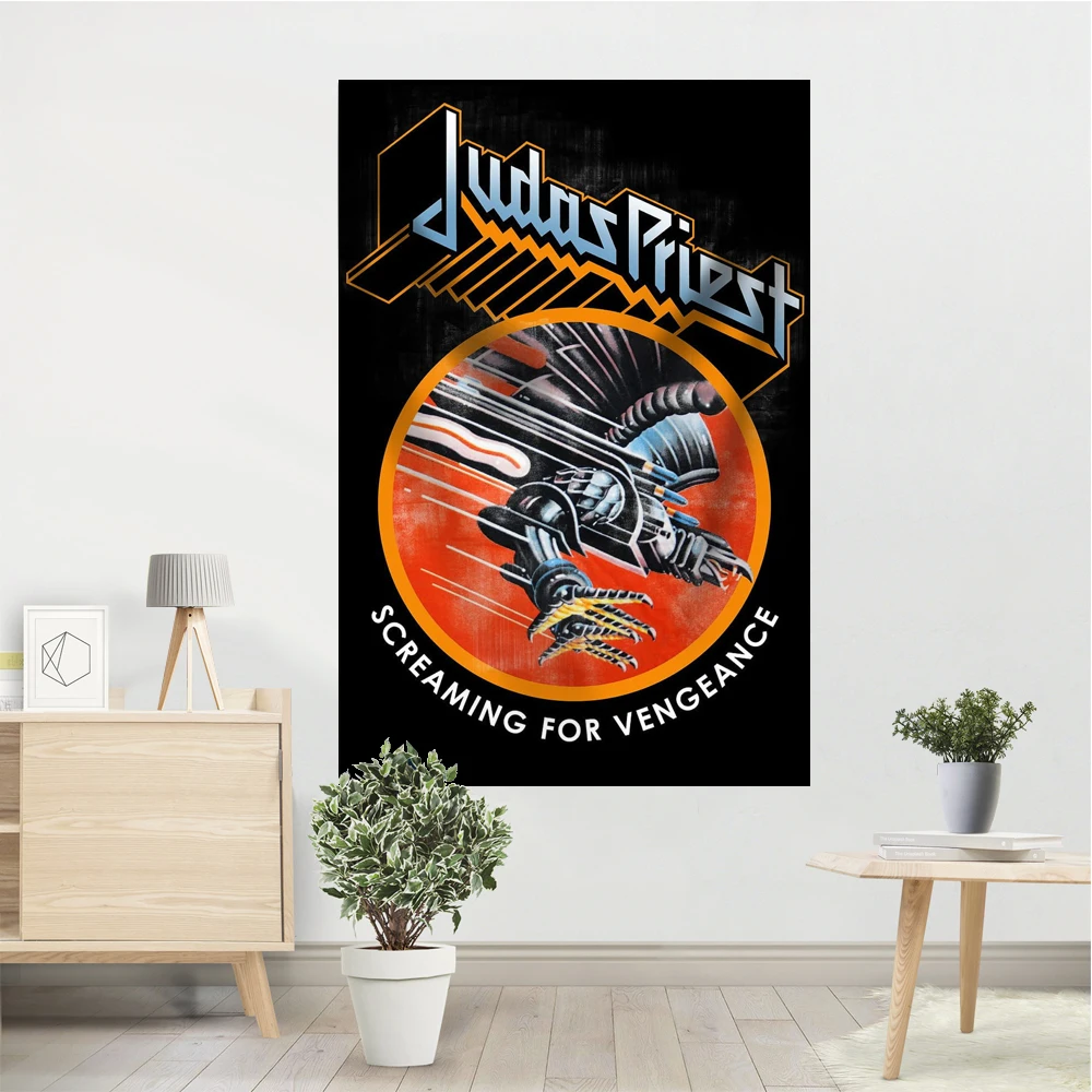 Rock-Band-Tapestry-Banners-Heavy-Metal-Printed-Posters-Bar-Club-Garage ...