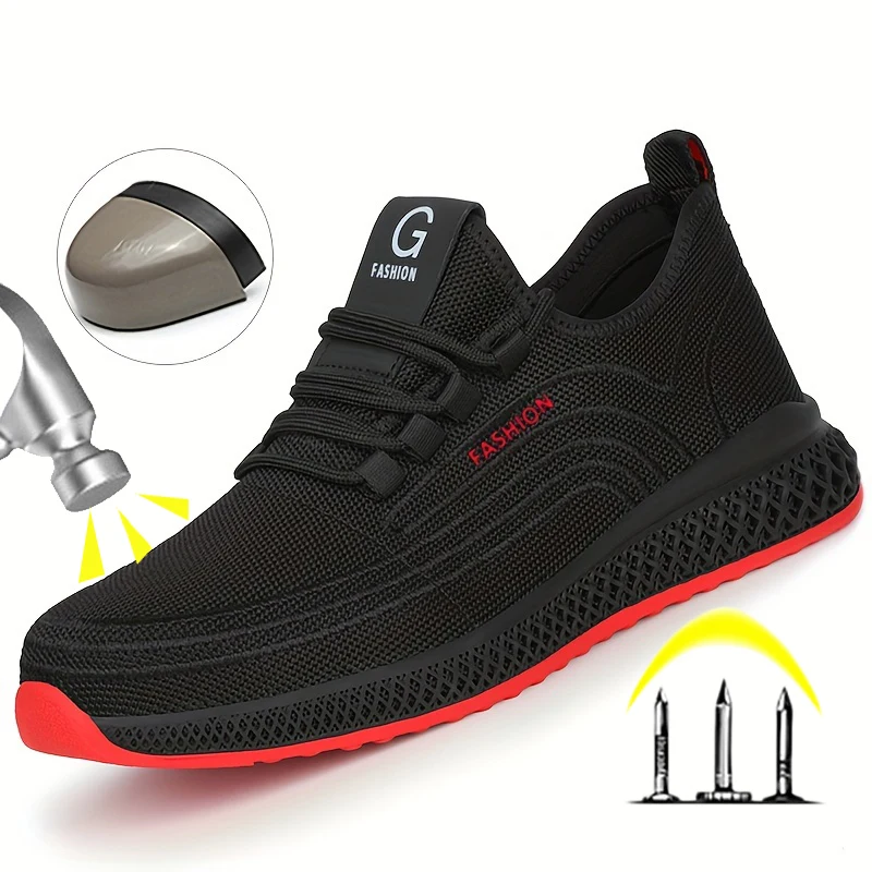 Steel Toe Safety Shoes Man for Work Safety Boots Anti Smash Anti-Stab ...