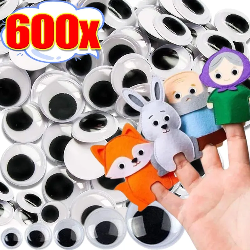 DIY Movable Eyes Simulation Animal Eyeball Self-adhesive Googly Wiggle ...