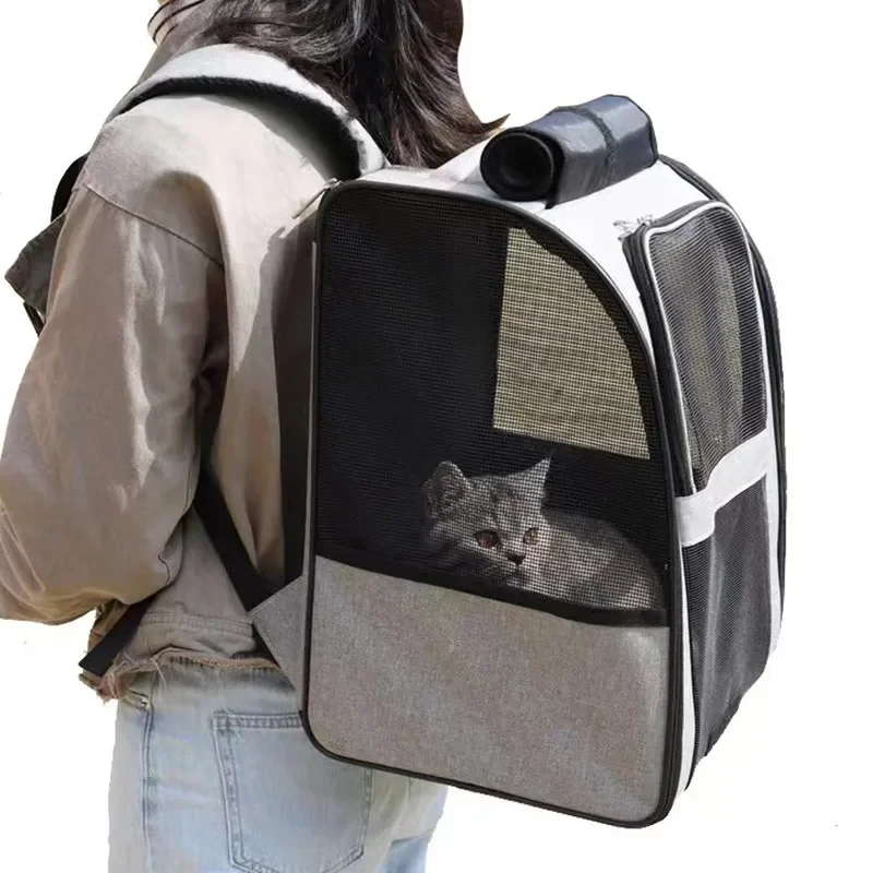 Pet Cat Backpack Large Space Breathable Portable Travel Bag Backpack ...
