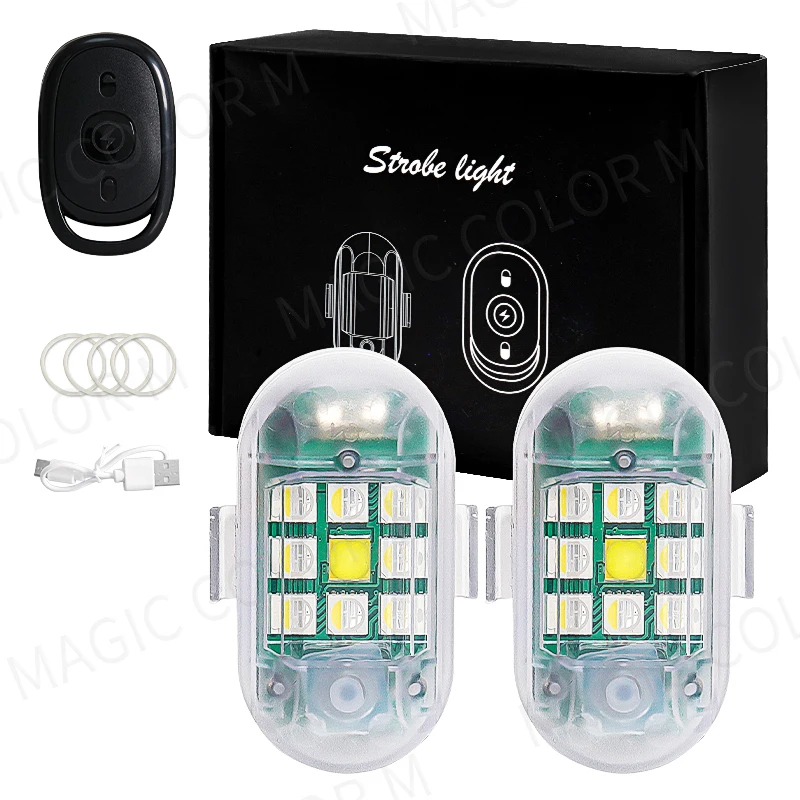 2PCS-Wireless-LED-Strobe-Light-Remote-Control-Warning-Lamp-Flash ...