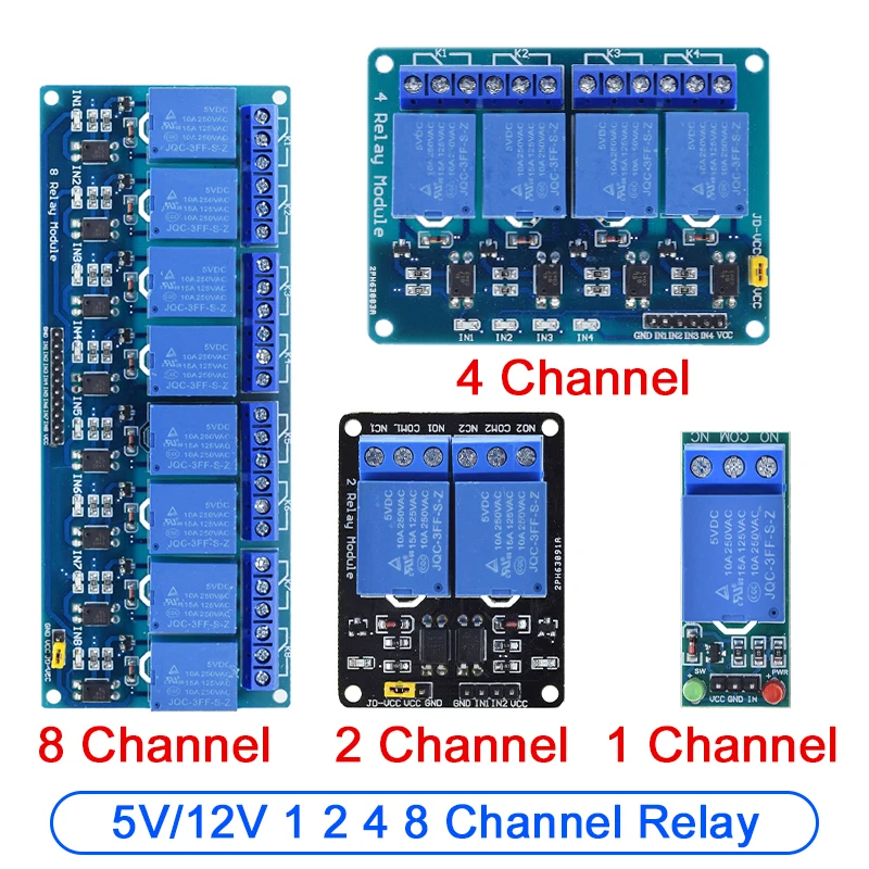 5V-12V-24V-Relay-Module-With-Optocoupler-Relay-Output-1-2-4-6-8-Way ...