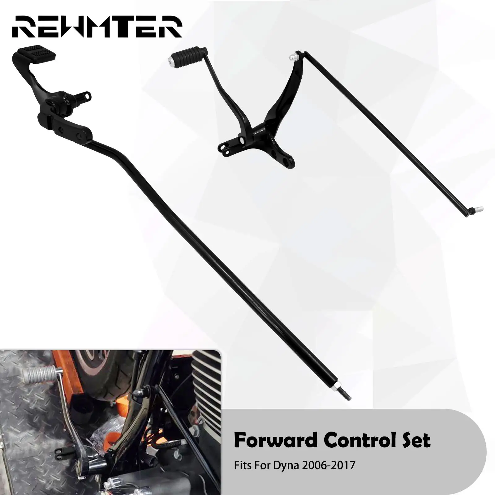 Motorcycle-Complete-Forward-Controls-Linkages-Kits-Black-For-Harley ...