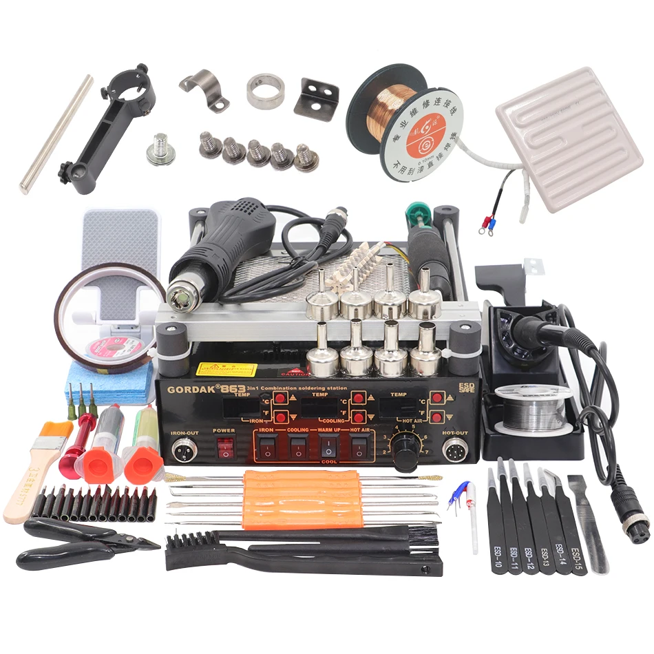 Gordak863 Soldering Station 3 in 1 Bga Rework Station PCB Preheater ...