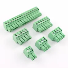 3.5mm 3.81mm Pitch PCB Screw Terminal Block Connector Right Angle PlUG-IN Plug Socket 2P 3P 4P ...
