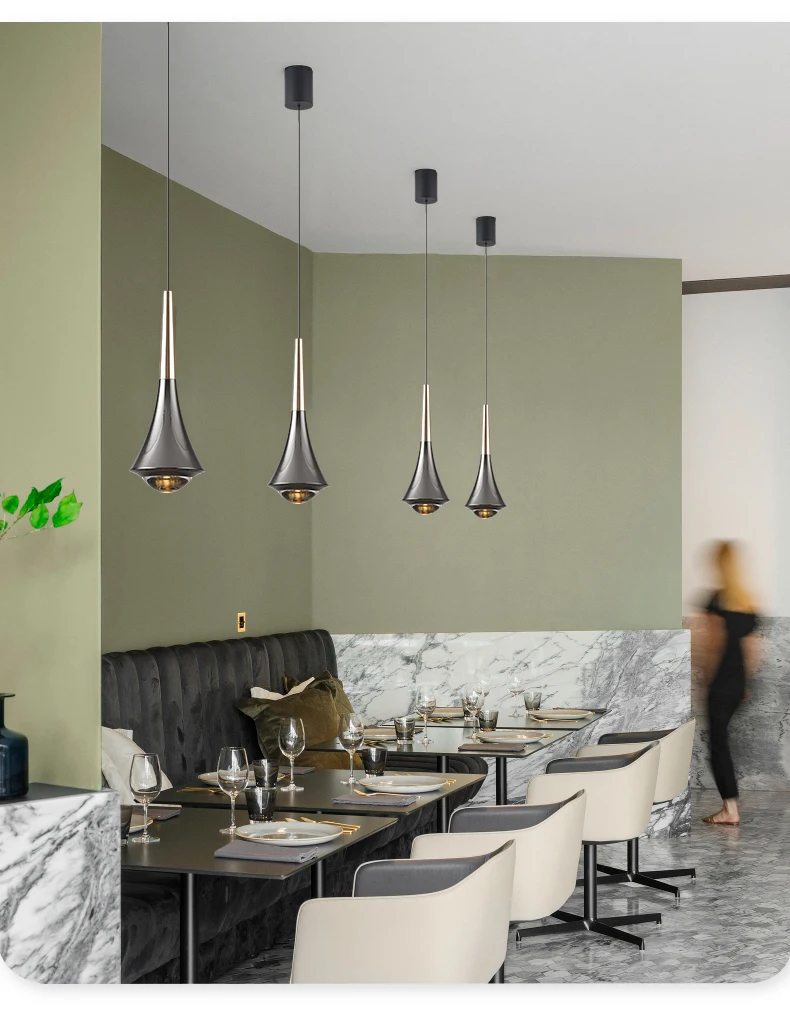 Chrome LED Water Drop Pendants – NYRALONDON