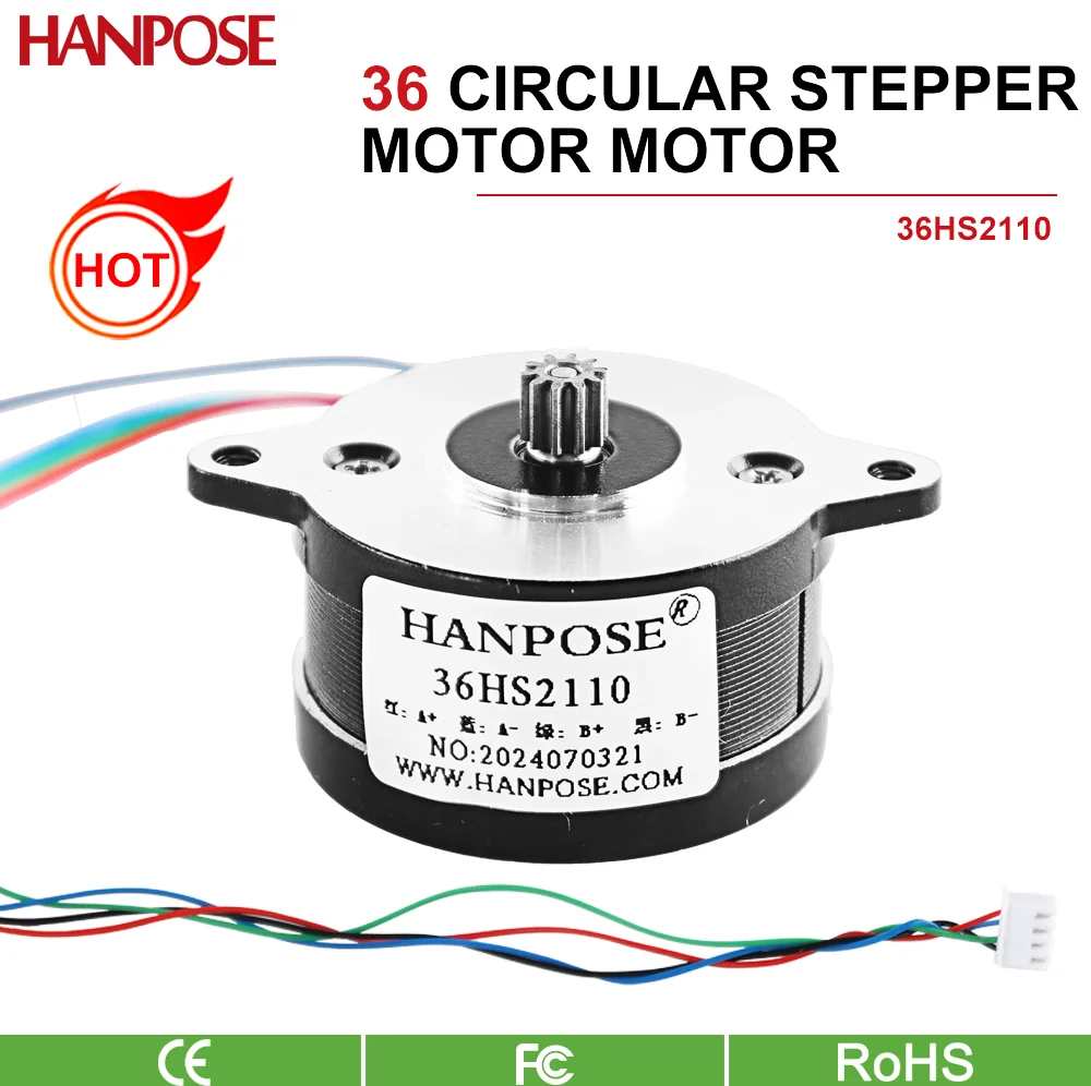 Pancake Motor 1.0A ≥120mN.m 36HS2110 2-Phase 4-Lead Circular Extruder ...