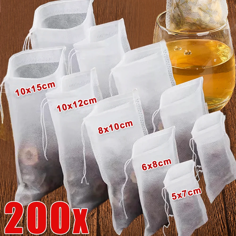 200-50PCS-Disposable-Tea-Filter-Bags-Non-woven-Fabric-Tea-Infuser-With ...