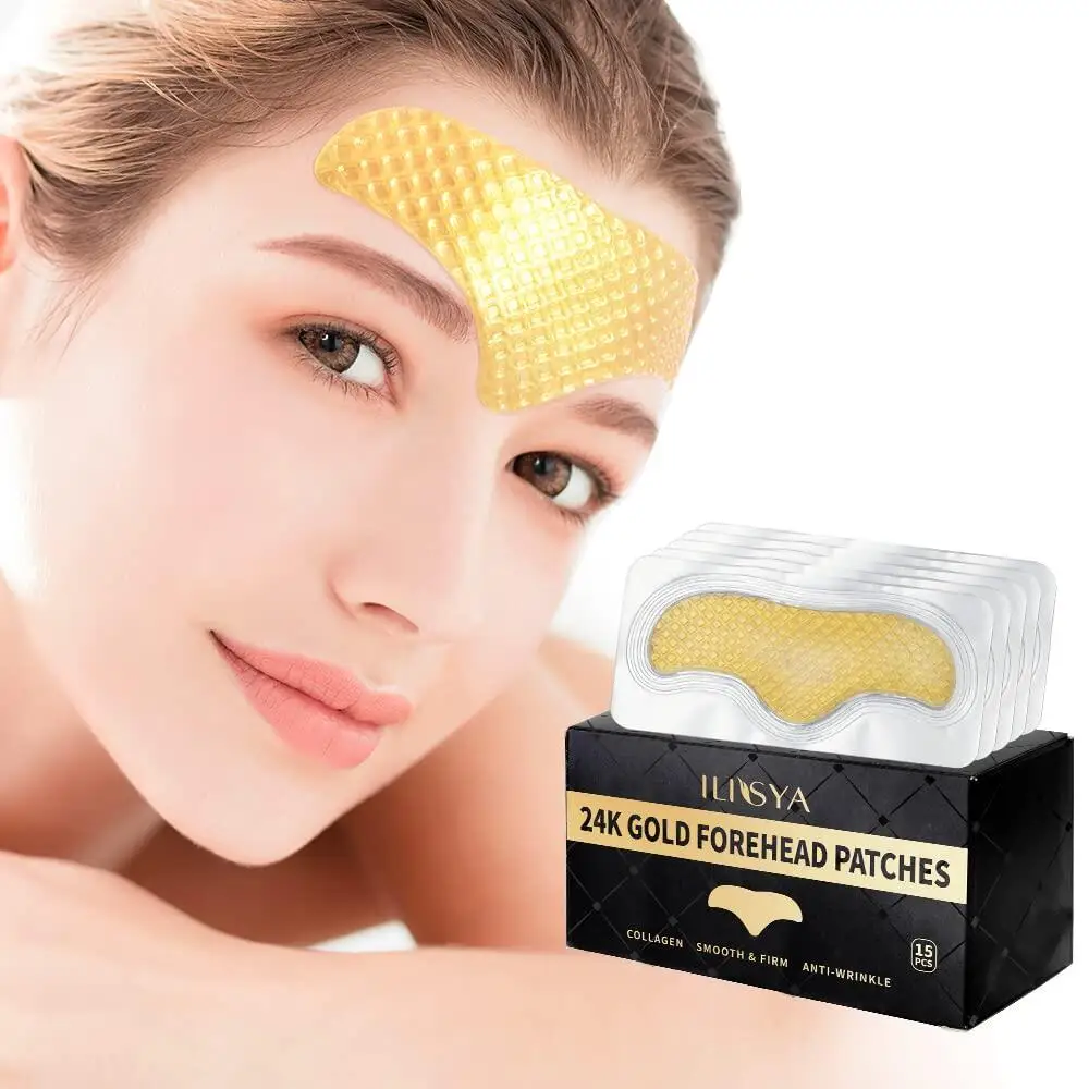 15 Pcs Ilisya 24k Gold Forehead Patch Anti-wrinkle Line Removal ...