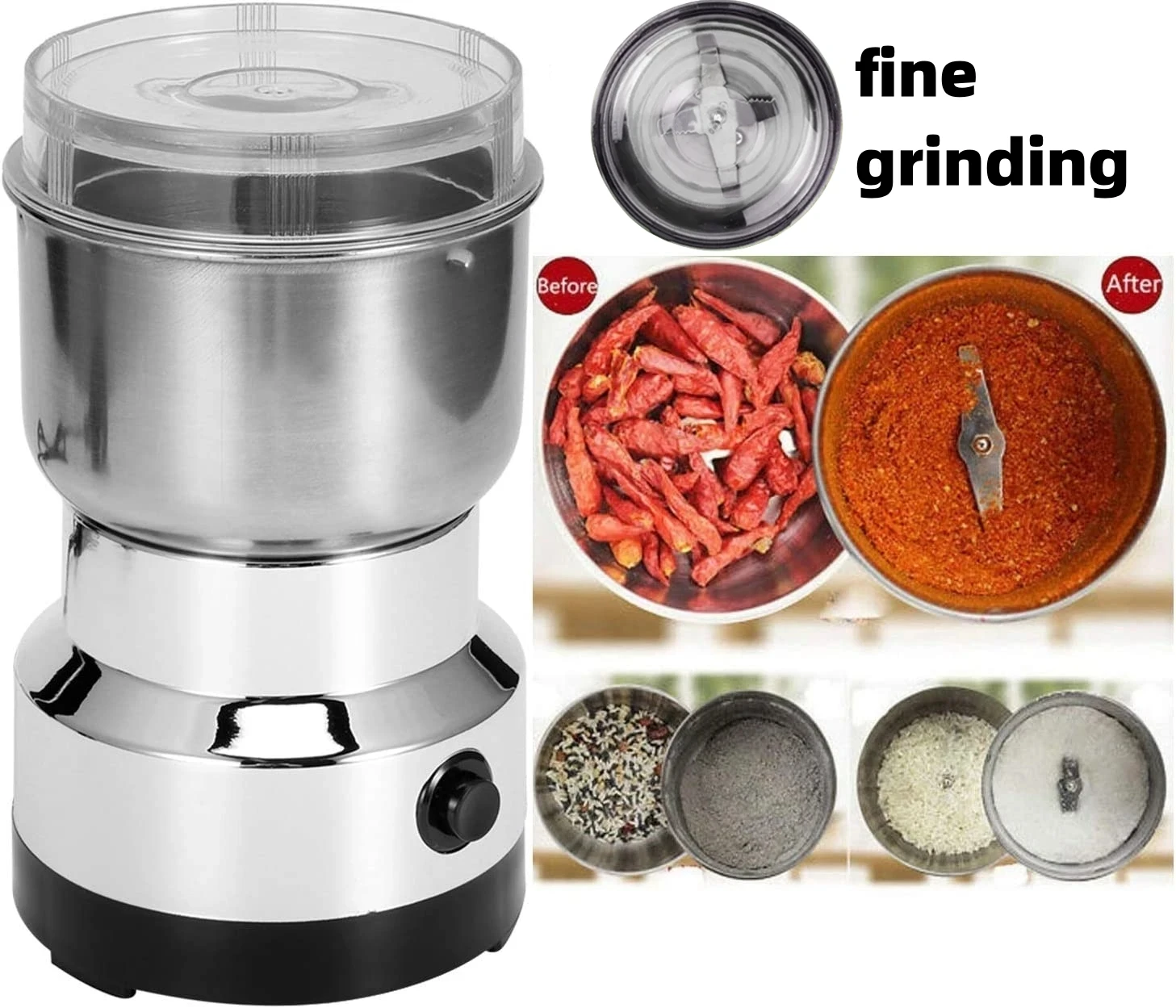 Coffee-Grinder-Electric-Portabl-Household-Pepper-Legumes-Bean-Grinding ...