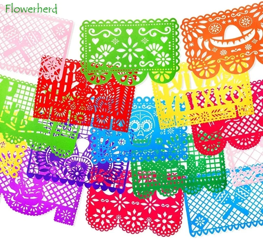 18-9pcs-Picado-Papel-Banner-Felt-Large-Mexican-Fiesta-Banners-Fiesta ...