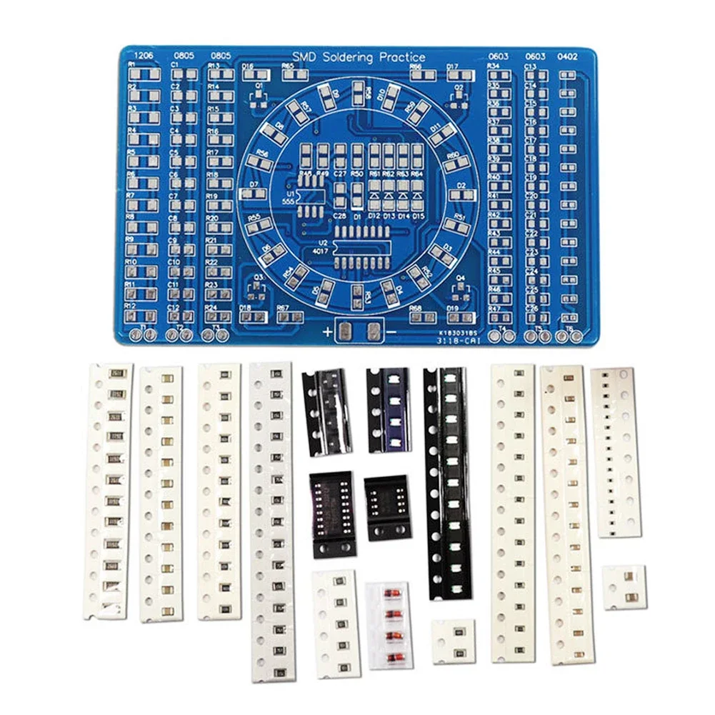 SMD Soldering Practice Board Kit CD4017+NE555 Rotating LED Board DIY ...