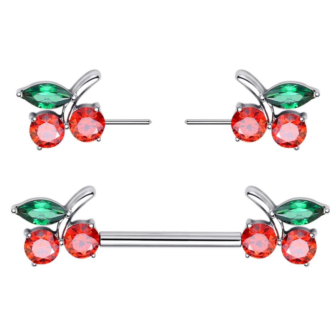 Cute-Cherry-Threadless-Push-Pin-Nipple-Ring-With-5A-Zircon-F136-Titanium-Sexy-Piercing-Eternal ...