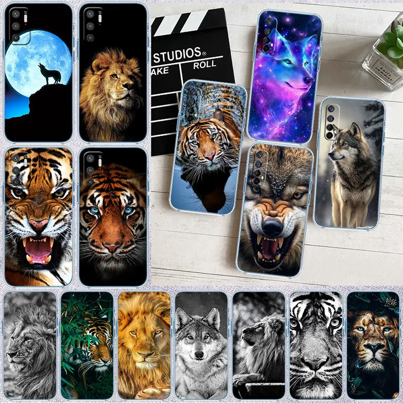 Wild Animal High-End Phone Case Featuring Wolf, Tiger, and Lion Design ...