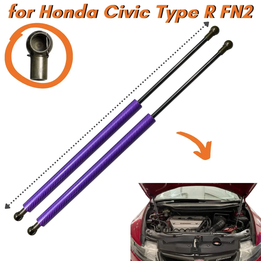 9 Colors Carbon Fiber Front Bonnet Hood Gas Struts Spring for Honda ...