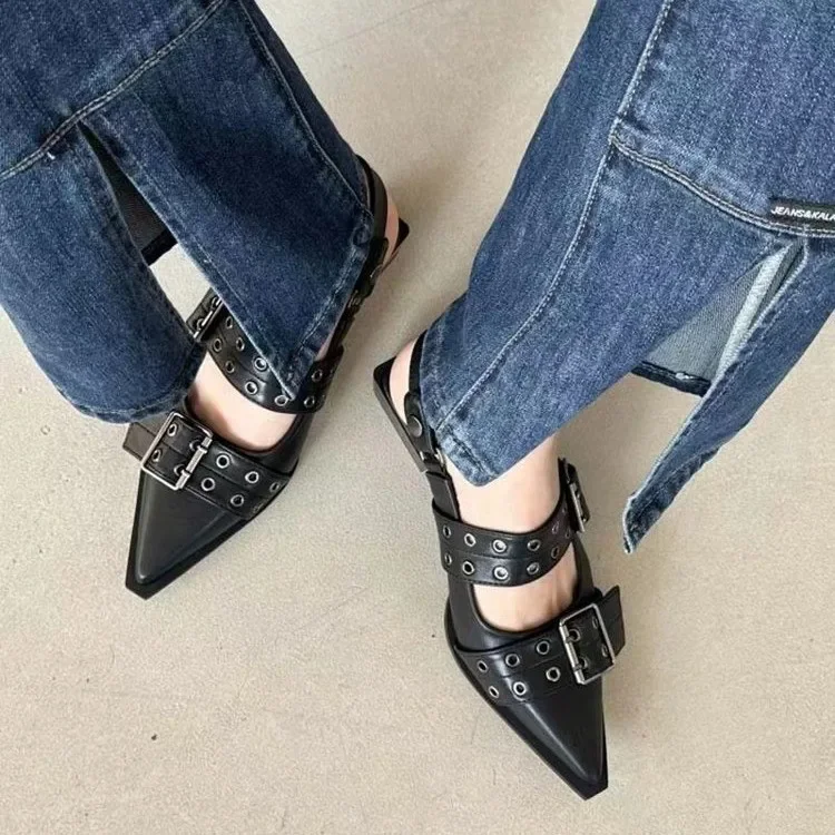 Slingback-Shoes-Gothic-Chunky-Heels-Women-s-Pumps-Rivet-Street-Style ...