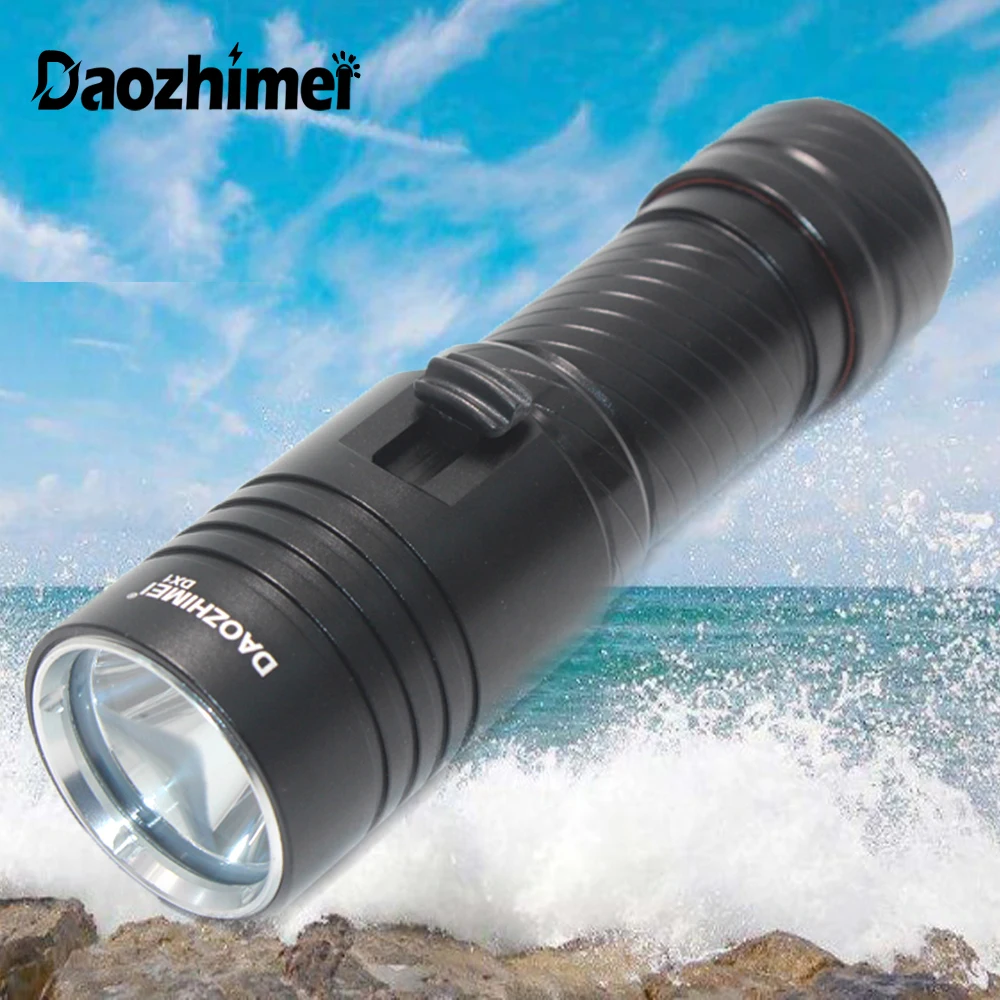 Waterproof-IPX8-Diving-Flashlight-L2-Yellow-White-LED-Torch-Dive ...