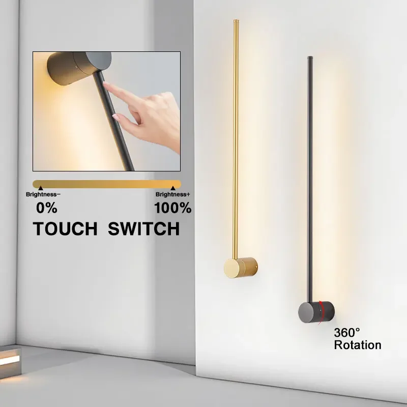 Black-LED-Wall-Lamps-for-Bedroom-Living-Room-Indoor-Touch-Switch ...