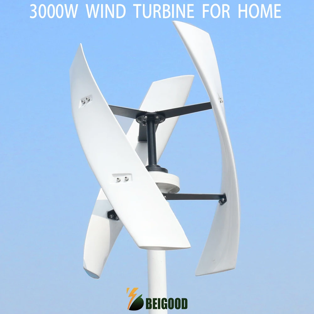 Home 3000W Wind Energy Turbine Vertical Axis Power Generator 3KW 12V ...
