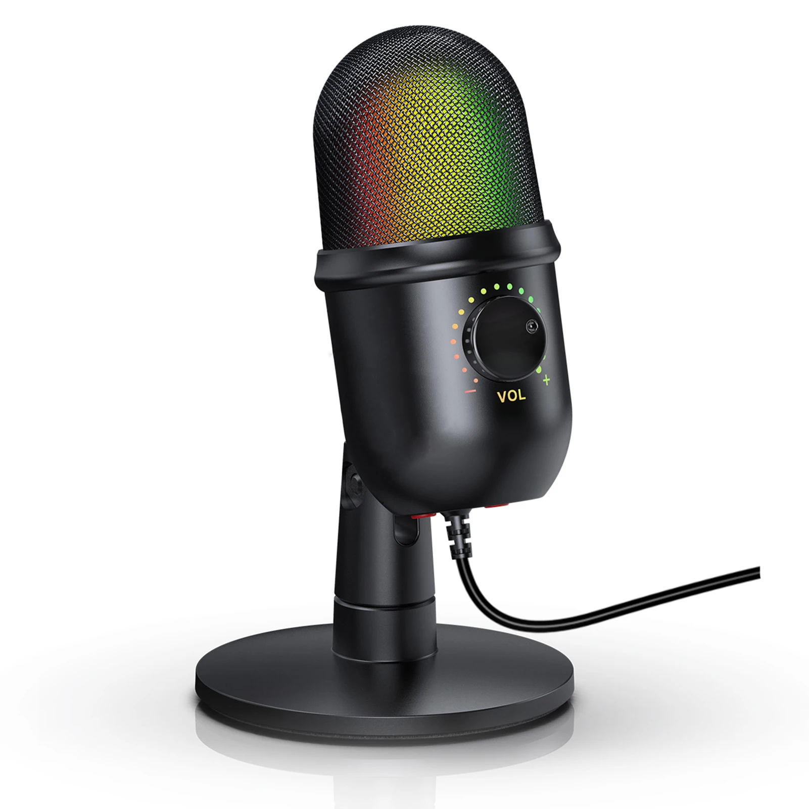 RGB Condenser Microphone With Breathing Light Desktop Mic Stand for ...