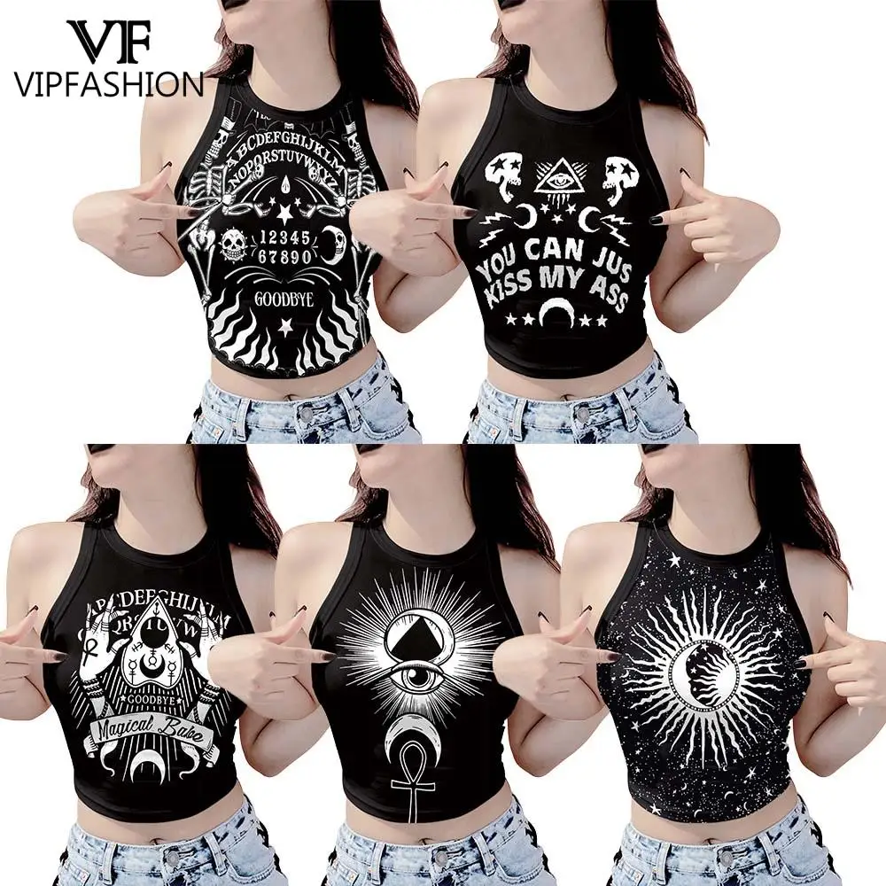 VIP-FASHION-Gothic-Print-Tank-Top-Black-Women-Short-Vest-Sexy ...