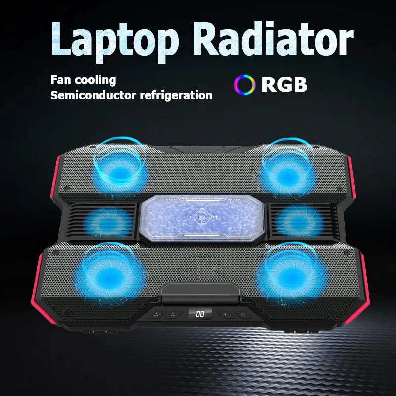 Laptop-Radiator-21-inch-Cooling-base-RGB-lighting-effect-with-Fan ...