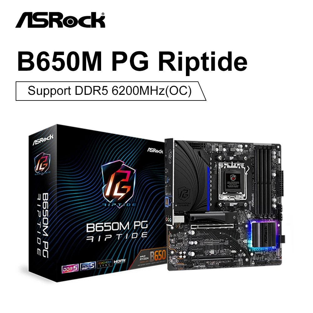 Asrock novo b650m pg riptide soquete am5 placa mãe micro atx ryzen amd ...