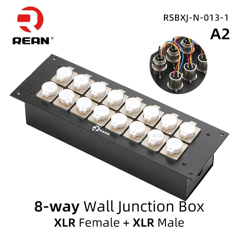 REAN-Wall-Stage-Recording-Studio-Audio-Junction-Box-8-Channel-XLR-to-6 ...