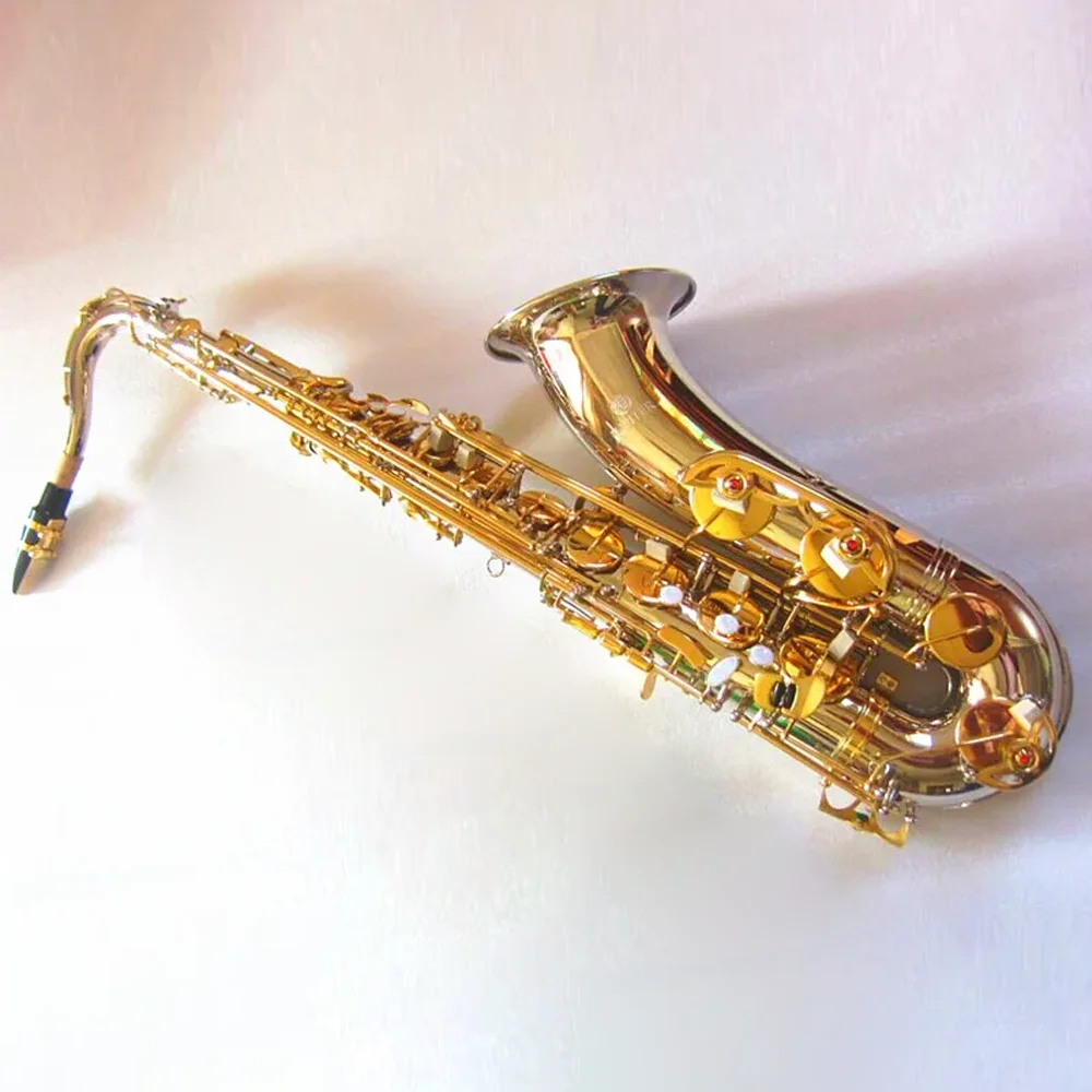 High quality tenor saxophone BB nickel plated gold key saxophone ...