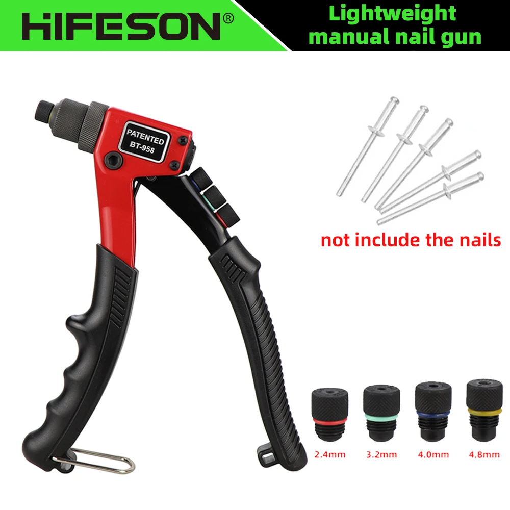 BT-958 Hand Rivet Nails Gun Manual Blind Rivets Riveter Gun Riveting ...