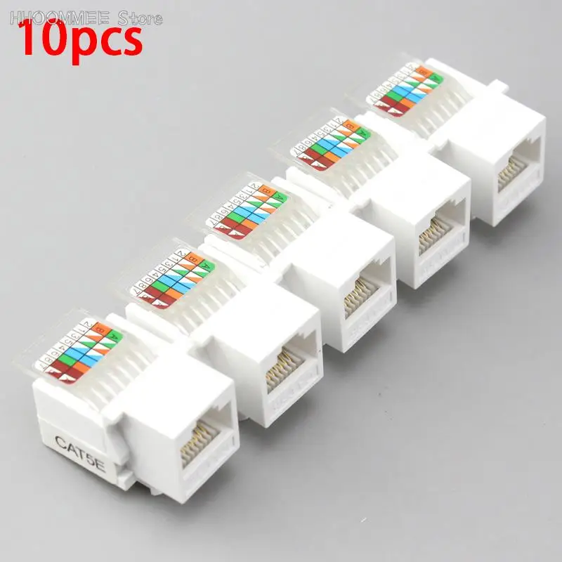 10Pcs RJ45 CAT5e Ethernet Network Keystone Jack Clip Module Wall Plug Connector