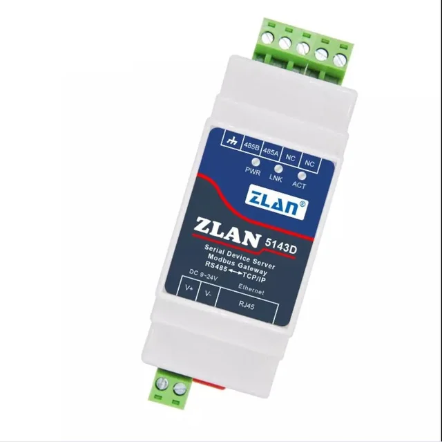 Zlan5143D Din Rail Rs485 Soros Port A Tcp/Ip Ethernet Converter Modbus ...