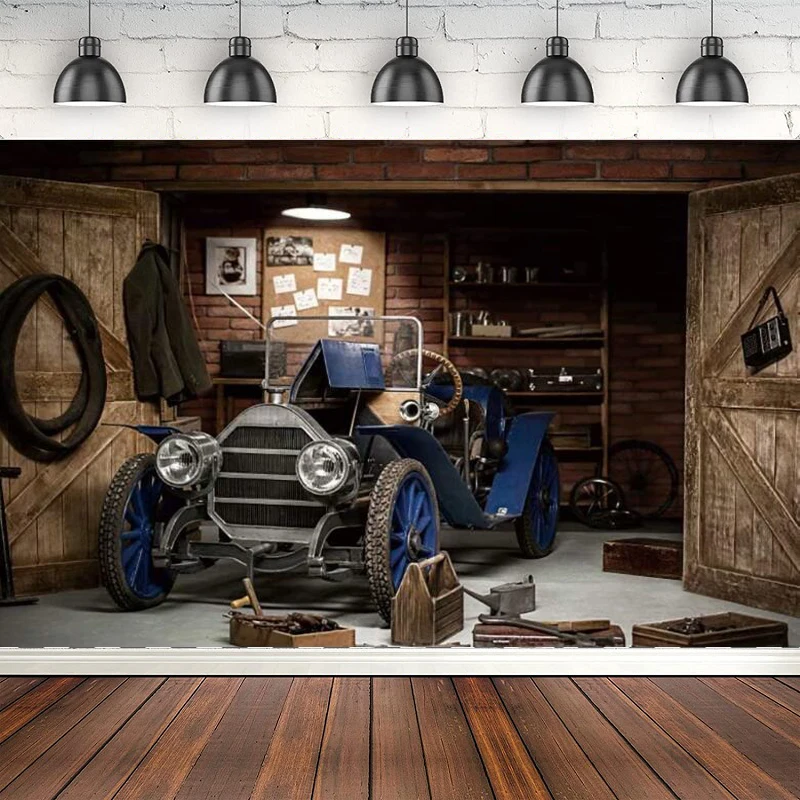 Vintage Car Fix Tools Garage Photography Backdrop For Grunge Grimy ...