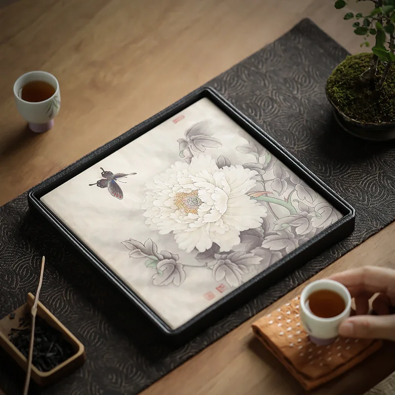 Tea-Tray-Quick-Drying-Water-Absorption-Small-Household-Tray-Retro-Small ...