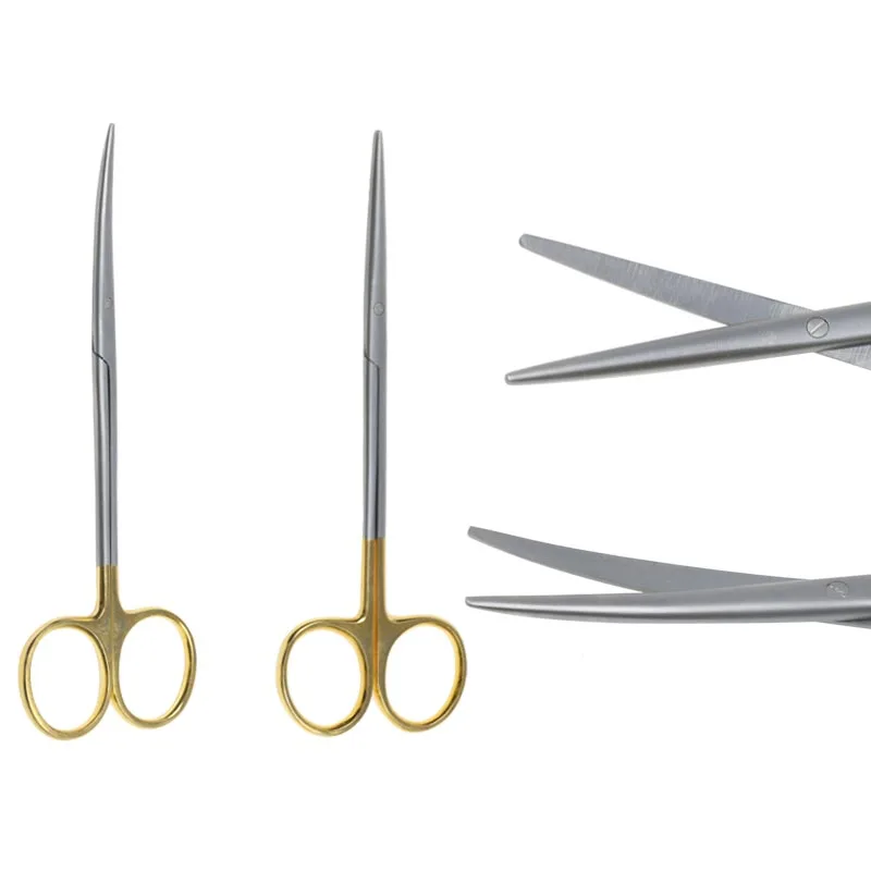 Tissue-Scissors-Golden-Handle-Blunt-Scissors-Stainless-Steel-Straight ...