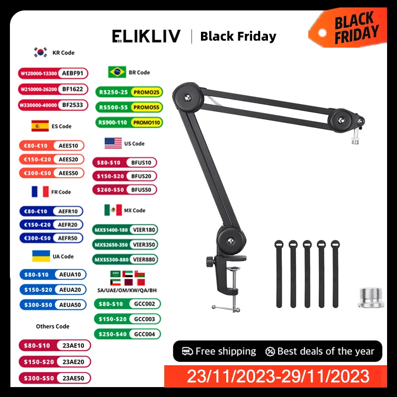 Elikliv-Flexible-Arm-Digital-Microscope-Bracket-Upgraded-Suspension ...