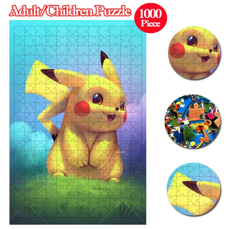 1000 PCS Pokemon Pikachu Jigsaw Puzzle Toys Children Puzzle Family game ...