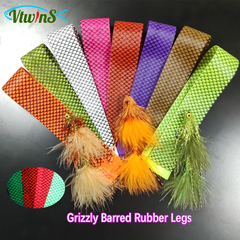 Vtiwns 30CM Silicone Round Grizzly Barred Rubber Legs Bass Trout ...