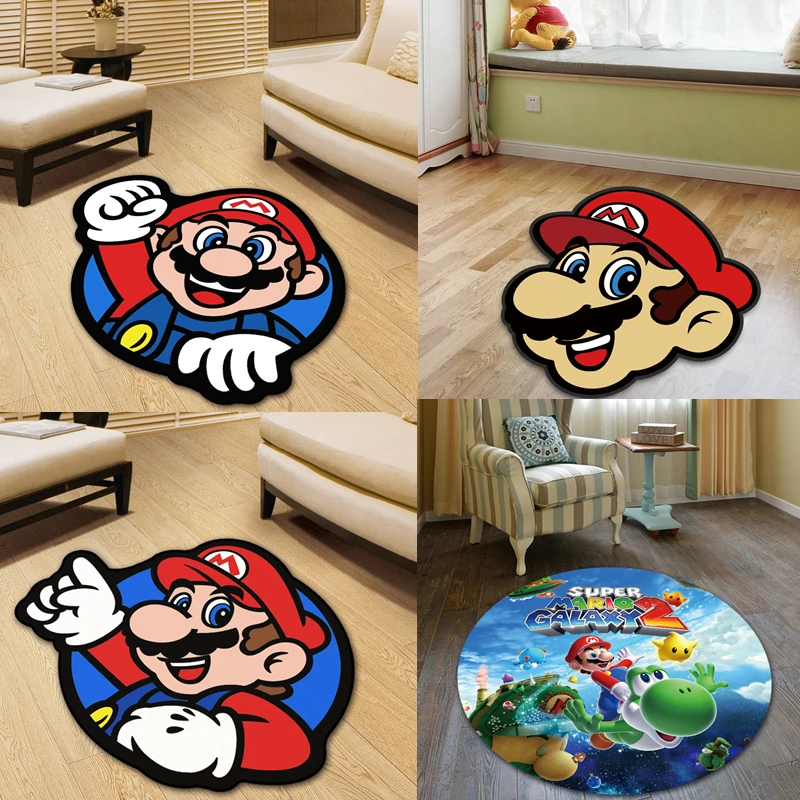 Game-Super-Mario-Round-Rug-Doormat-Floor-Mat-Carpet-Home-Hotel-Living ...