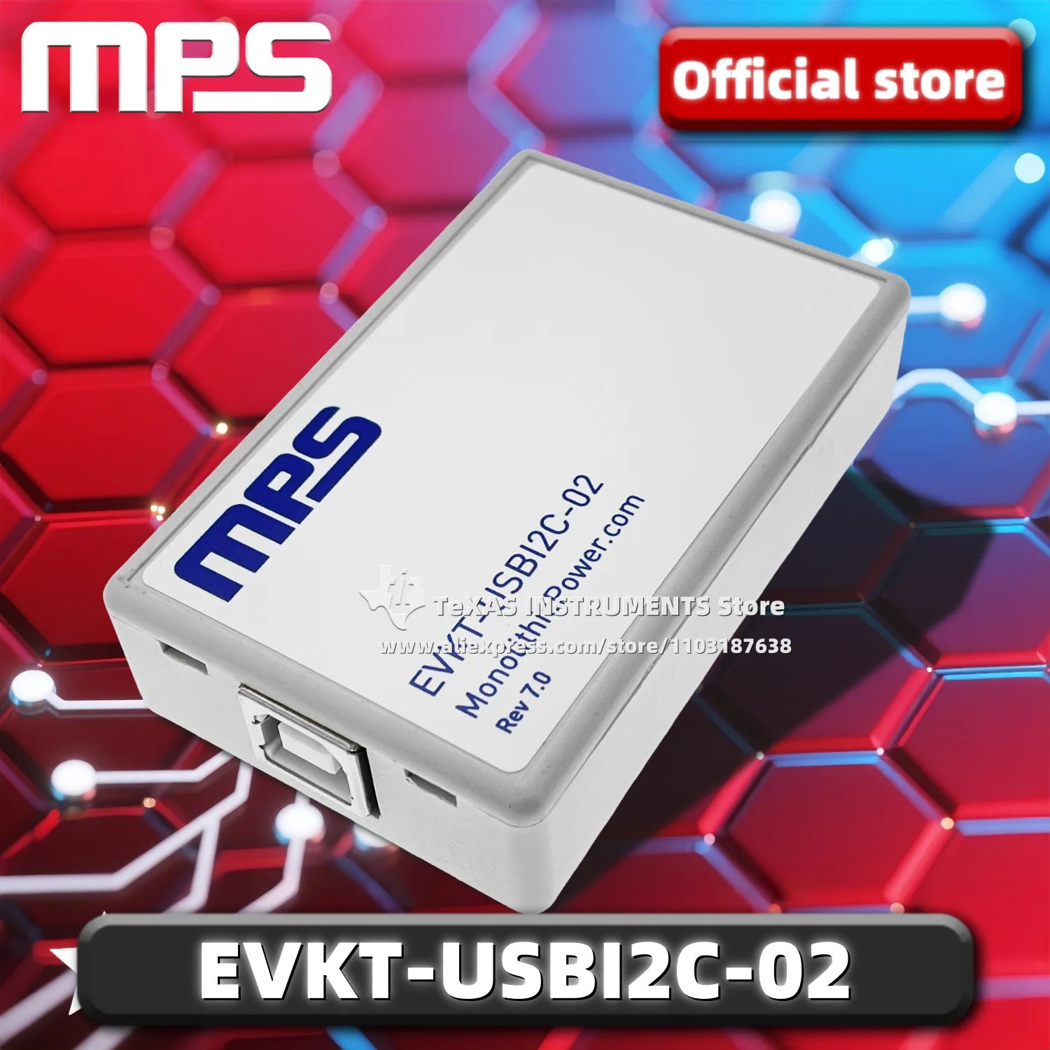 【TI 공식】 EVKT-USBI2C-02 USB MPS I2C PMBus MPS 디버거 프로그래밍 프로그래머 정품 재고 ...