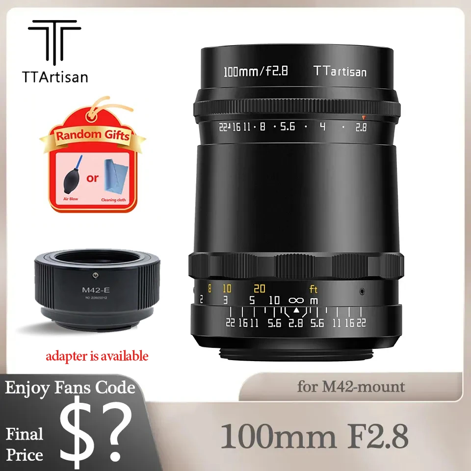 TTArtisan 100mm F2.8 MF Full Frame Soap Bubble Bokeh Camera Lens for ...