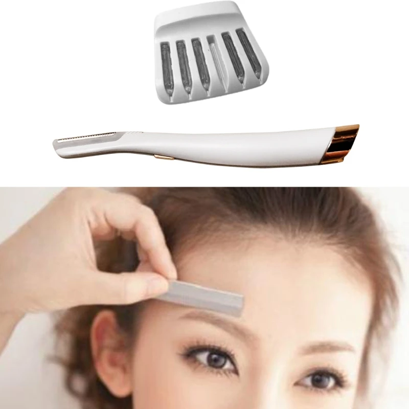 Dermaplane Glo Lighted Facial Razor With 6 Replacement Heads Face Hair ...